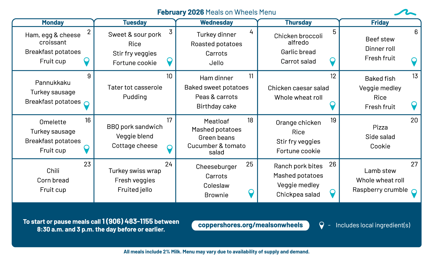 February 2026 Menu Highlight